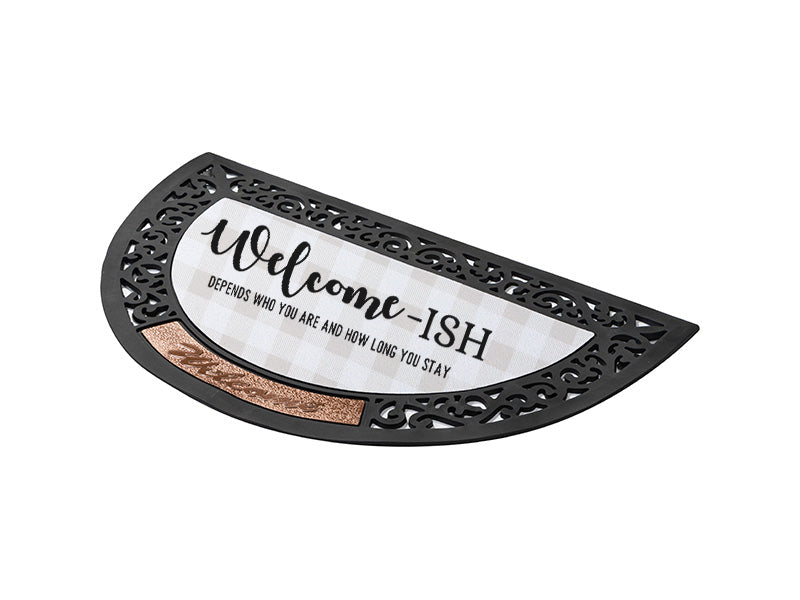 Pearl Coating™ Sublimation Half Round Rubber Felt Door Mat | Joto ...